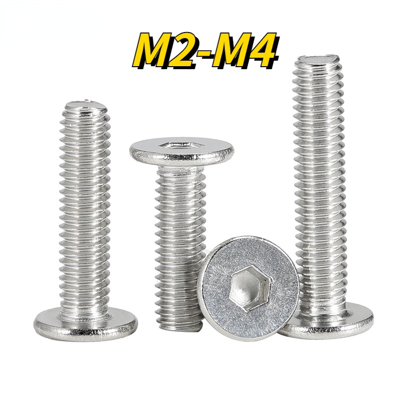 Vít Đầu Dẹt Lục Giác Tròn / Mỏng Bằng Inox 304 M2 / M3 / M4 | Shopee Việt Nam