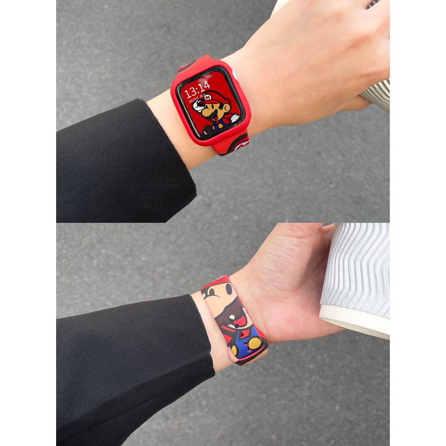 Switch Mario Mario Mario Apple Watch Dây đeo applewatch Dây đeo silicon ...