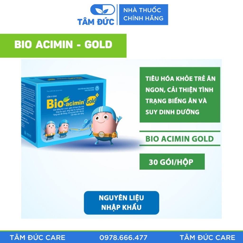 Cốm vi sinh Bio acimin Gold hỗ trợ trẻ ăn ngon,bổ sung vi chất và các ...
