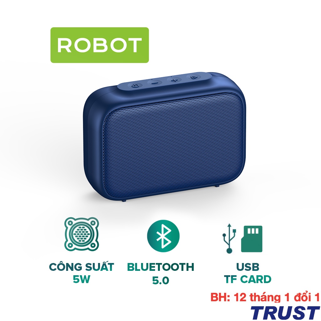 Loa Bluetooth Mini 5.0 ROBOT RB100 Blue Phiên Bản Nâng Cấp 5W Nhỏ Gọn ...