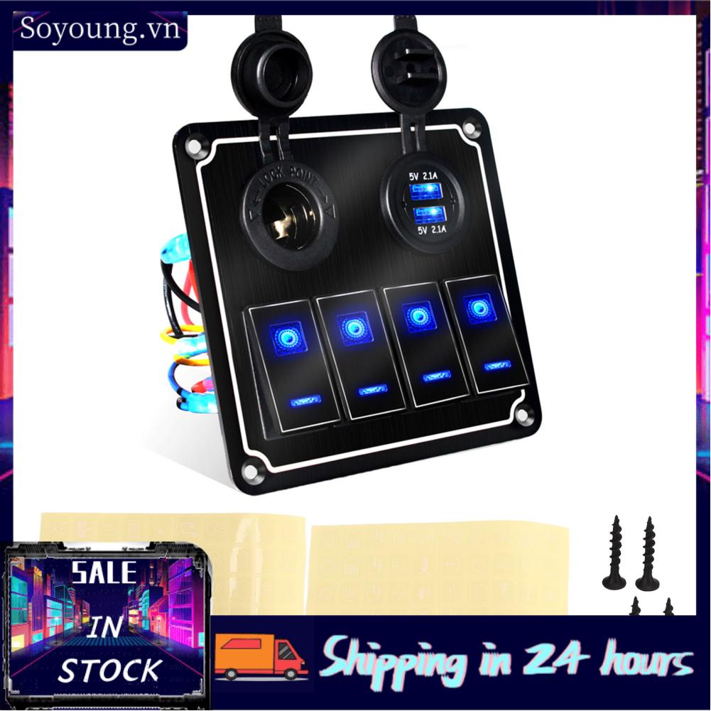 Soyoung 4 Gang Rocker Switch Panel Lights Control Toggle Switch ...