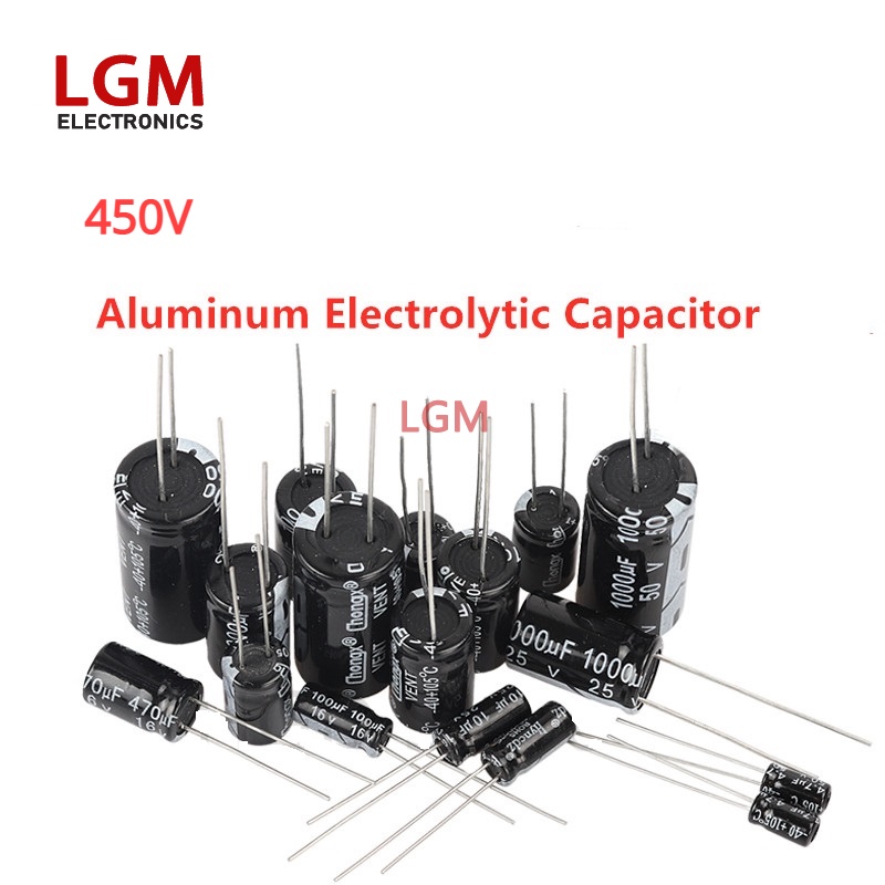 Set 20 Tụ Điện Nhôm 450V 1uF-220uF 2.2uF 3.3uF 4.7uF 6.8uF 10uF 15uF ...