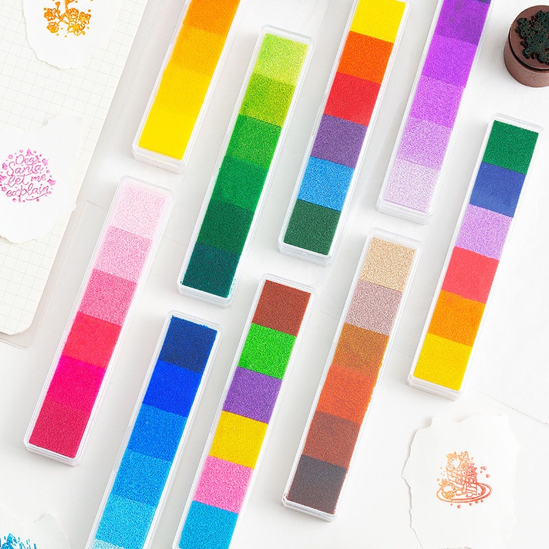 Gradient Color Ink Pad Set Thời trang Ink Pad Pack DIY Thủ công tem cao ...