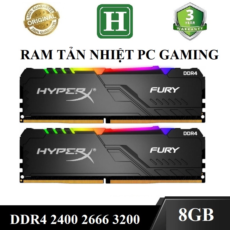 Ram RGB PC KINGSTON 8GB DDR4 bus 2400, 2666, 3200 Tản Nhiệt KINGSTON ...