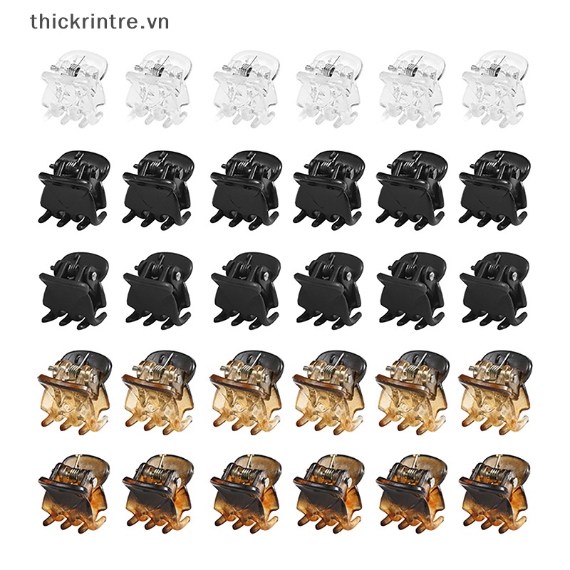 Set 10 Kẹp Tóc Càng Cua Mini 1.0 1.5cm Bằng Nhựa Màu Đen / Nâu Dành Cho ...