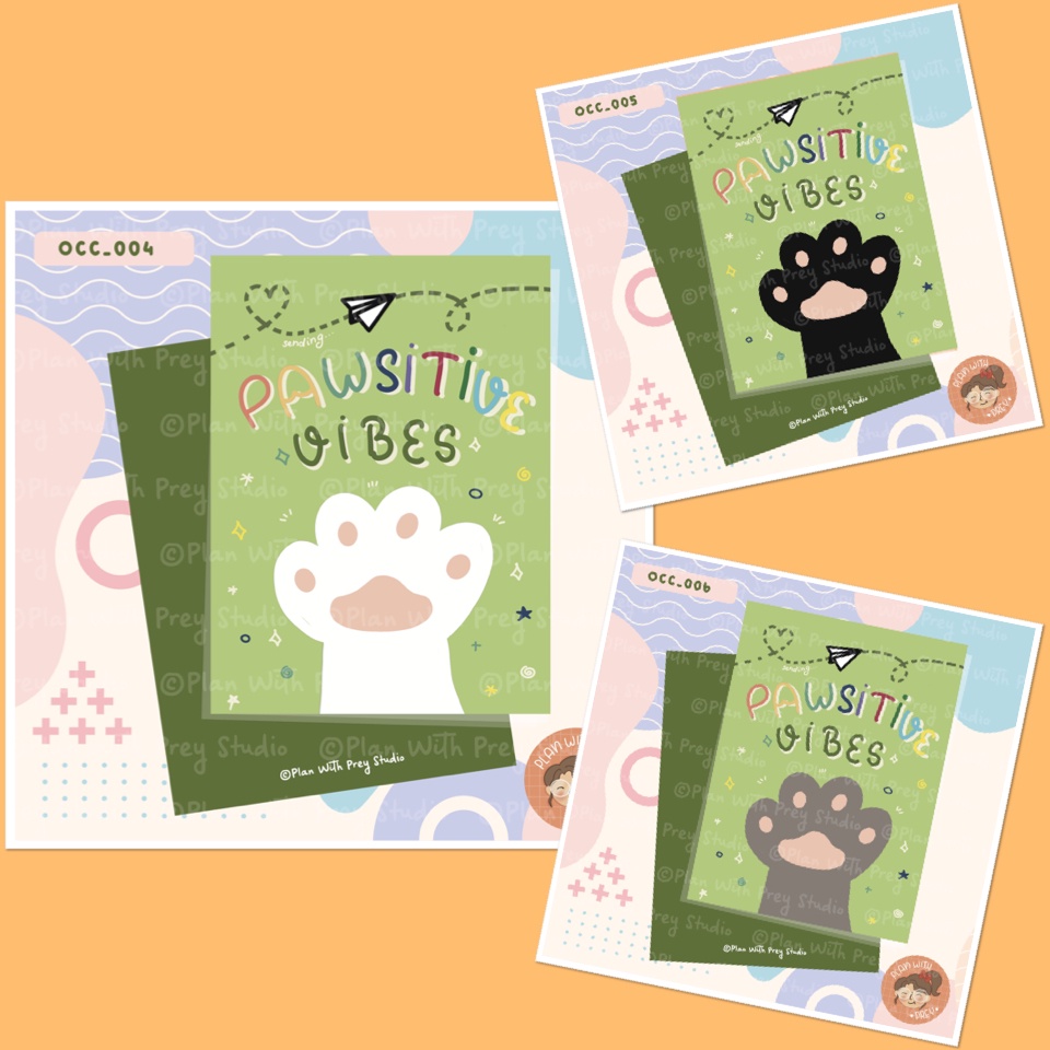 [Có sẵn] Thiệp Mèo Sending Pawsitive Vibes 3 màu | Occasional Card ...