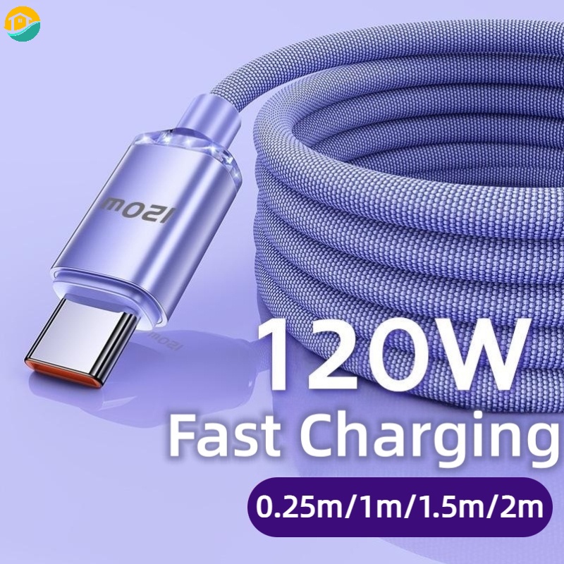Dây Cáp Sạc Nhanh USB Type C 6A 120W 0.25m / 1m / 1.5m / 2m Bện Nylon ...