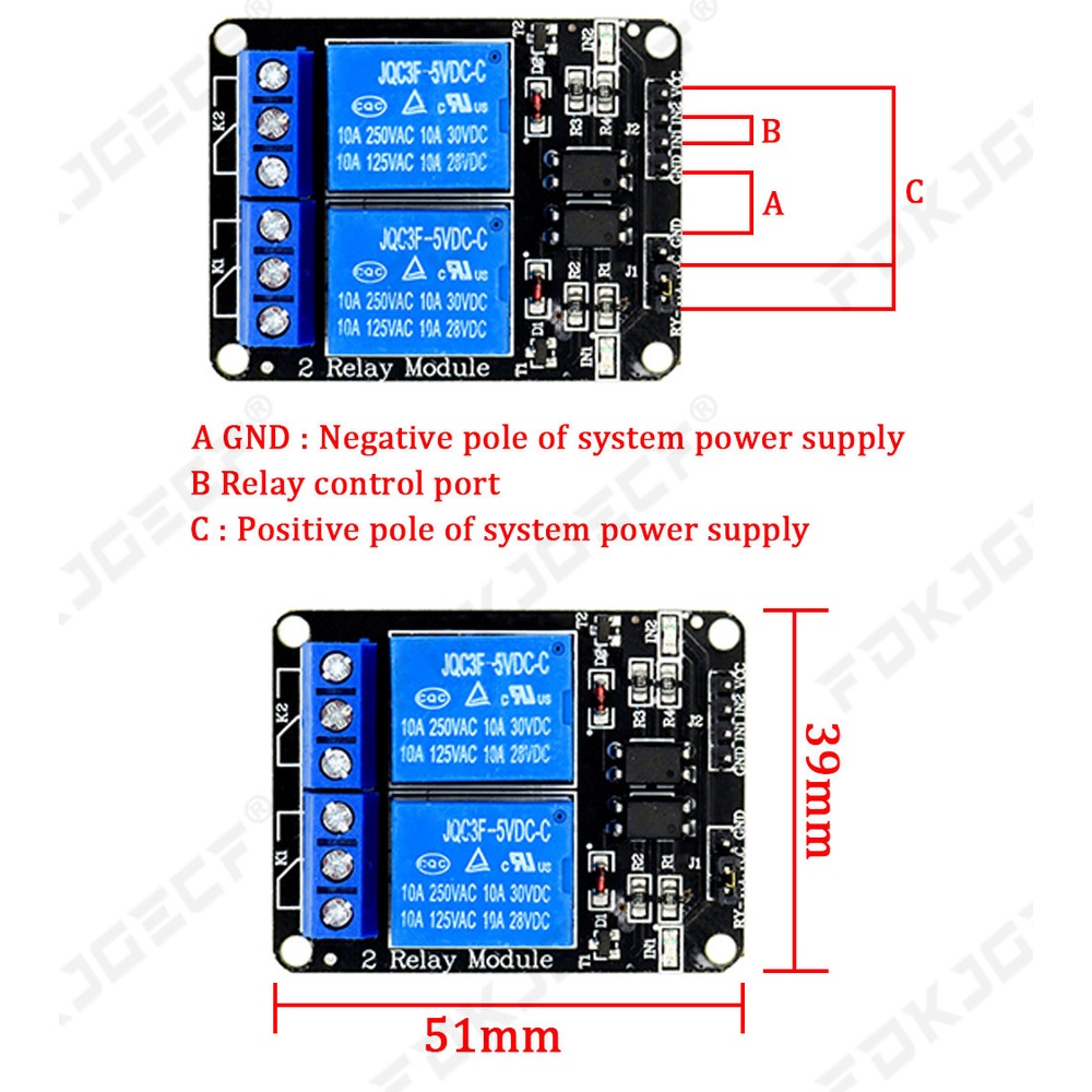 Mô Đun Rơ Le 2 Kênh 5V 2 Kênh Kích Hoạt Mức Thấp 2 Kênh 2CH Kèm Bộ Mở ...