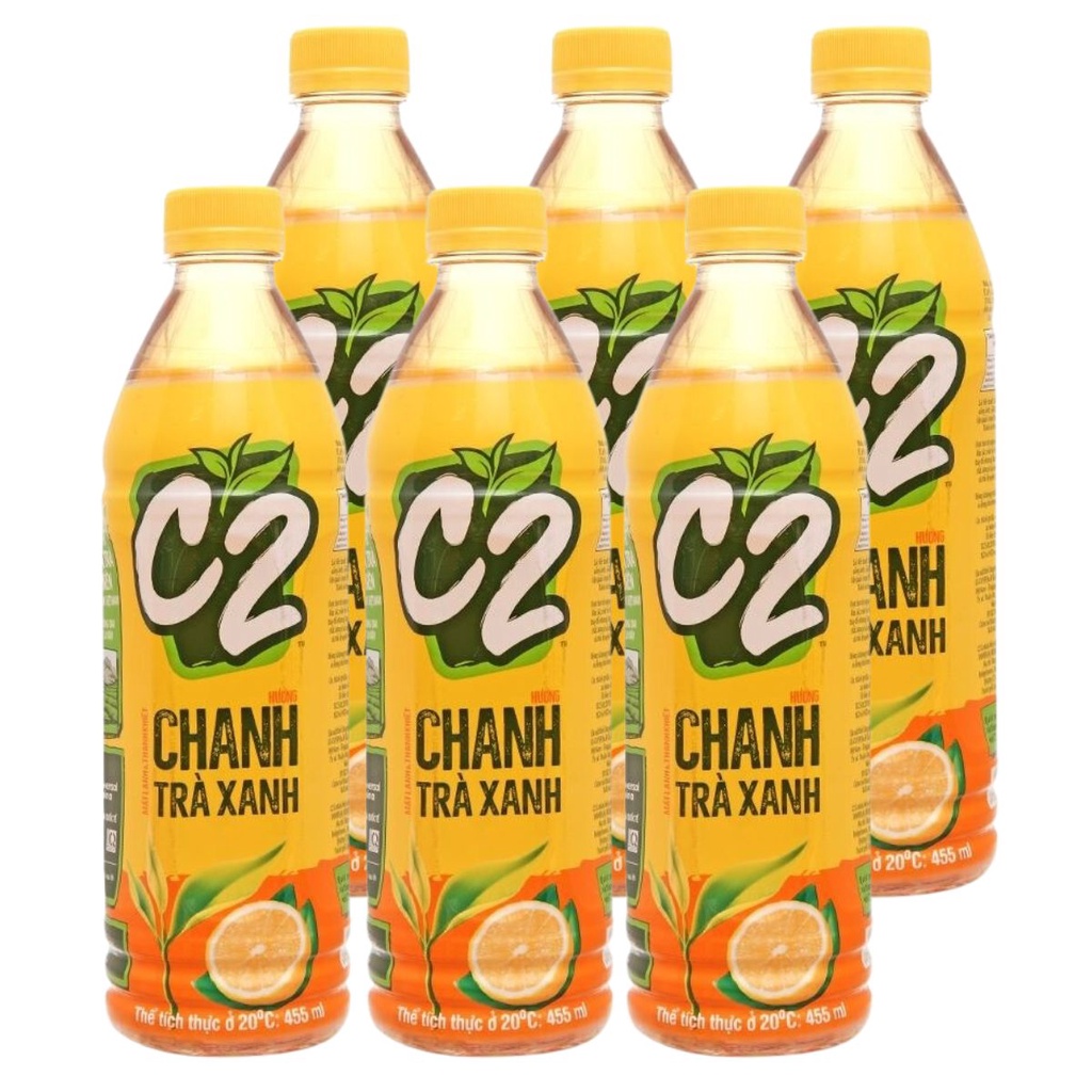 Lốc 6 Chai Trà xanh C2 Hương Chanh 455ml | Shopee Việt Nam