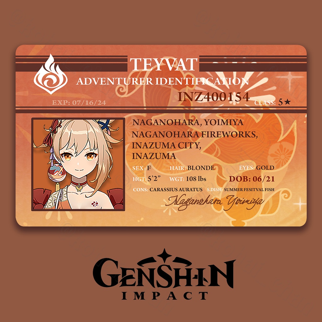 Card Bo Góc Genshin Impact ID Card - [ Yoimiya Gorou Yae Miko Raiden ...