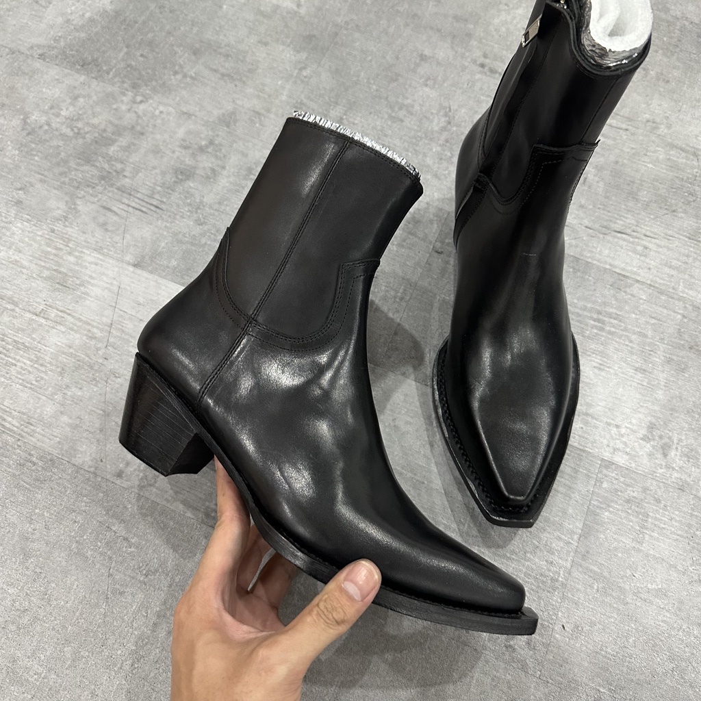 Giày SANTIAGO Boots Da Bò Nguyên Tấm Nhập Khẩu Cao Cấp, Boot Nam Đế Gỗ ...