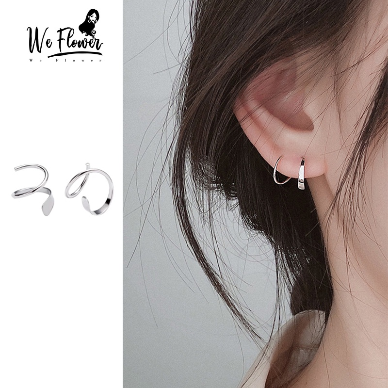 We Flower Khuyên Tai Bạc s925 Hình Học Xoắn Lò Xo Xoắn Không Gây Dị Ứng Thời Trang Cho Nữ ...