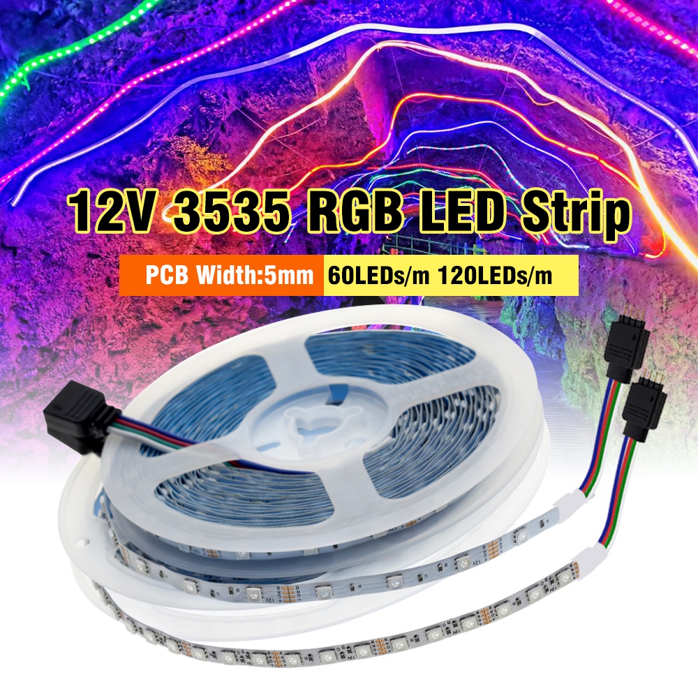 Dây Đèn Led 12V 5M RGB SMD3535 5mm 60leds / m 120leds / m Trang Trí Phòng | Shopee Việt Nam