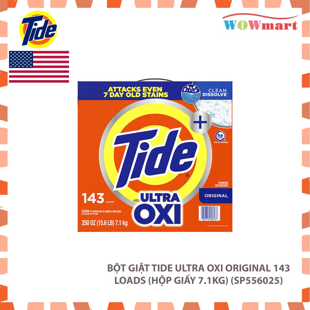 Bột giặt Tide Ultra Oxi Original 143 Loads (Hộp giấy 7.1kg) | Shopee Việt Nam