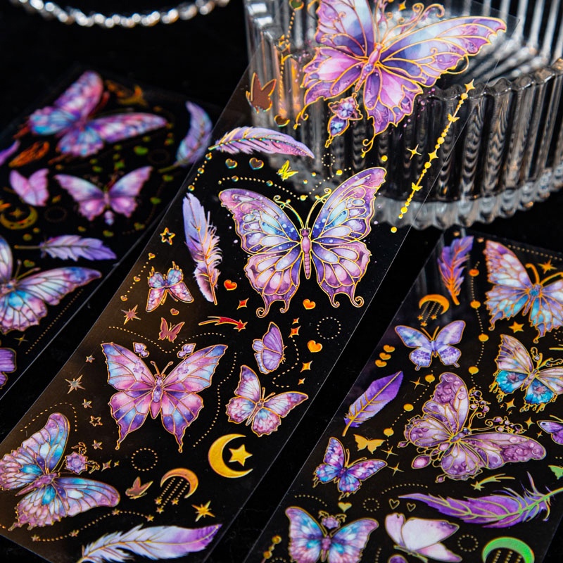 Enwei 3 pcs [crystal butterfly series] aesthetic journal stickers giấy ...