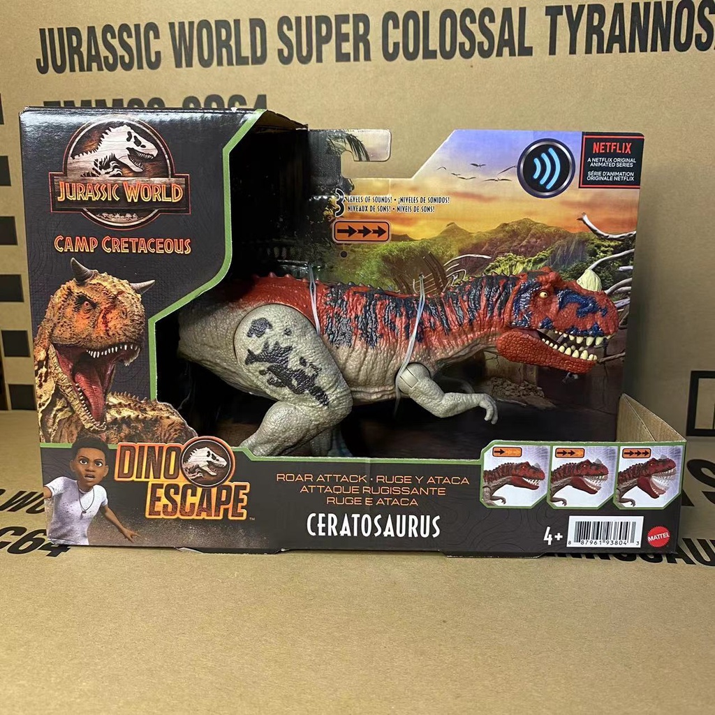 Jurassic World Camp Cretaceous Roar Attack Ceratosaurus Dinosaur Action Figure Strike And Sounds