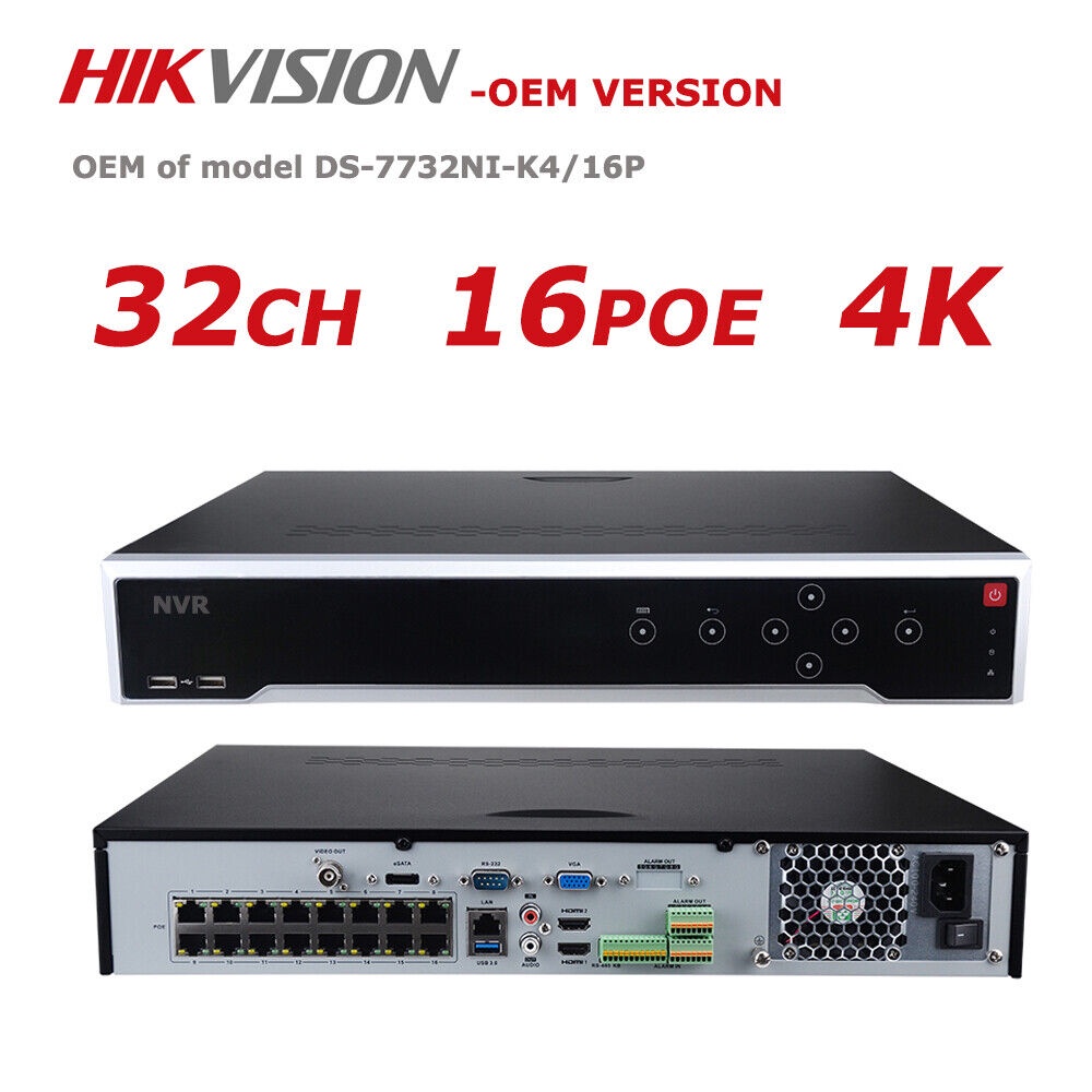 [HCM] Đầu ghi hình 32 kênh IP 4K IKVISION DS-7732NI-K4/16P hỗ trợ 16 cổng cấp nguồn poe -Cam Kết ...