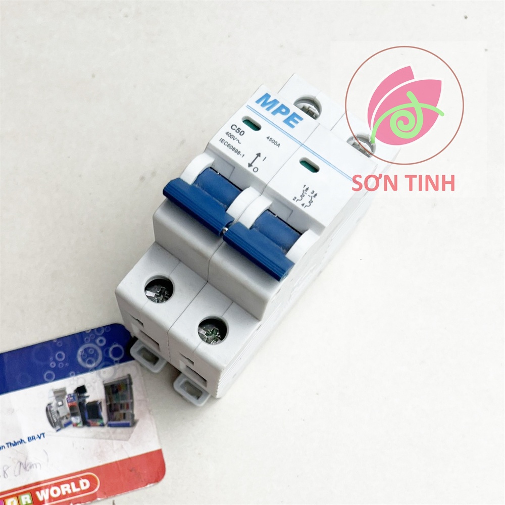 MCB 2P 2 PHA CB ĐÔI TÉP 2 CỰC ÁP TÔ MÁT APTOMAT ATOMAT 32A 40A 50A 63A 4.5KA 6KA 10kA MPE ...