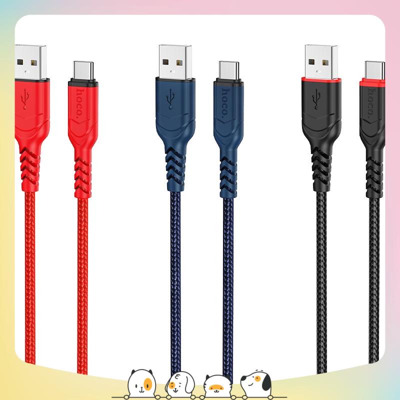 Cáp Sạc Nhanh TypeC Hoco X59 3.0A 1m/2m Chính Hãng - Cáp Sạc Dây Dù Android | Shopee Việt Nam