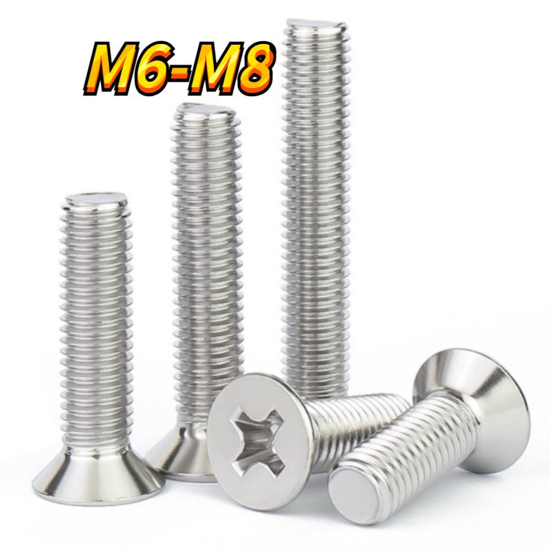 Vít Đầu Dẹt Bằng Thép Không Gỉ 304 M6 / M8 / M10 Phillips | Shopee Việt Nam