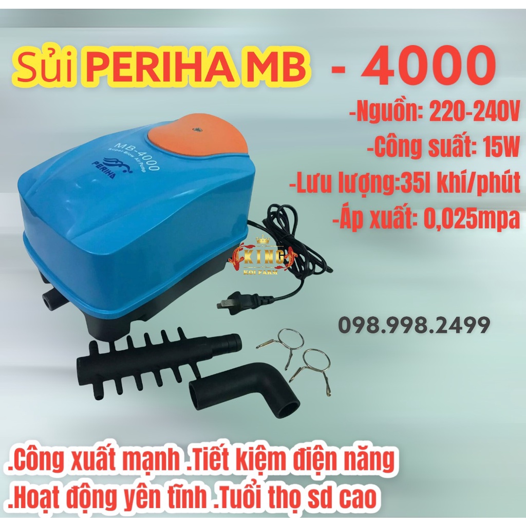 Máy sủi khí oxy cao cấp PERIHA MB-4000/MB-8000/MB-12000/MB-18000 ...