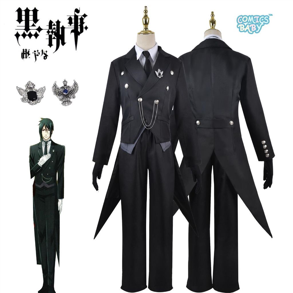 Black Butler sebas cosplay Costume plus size Anime Halloween COS ...