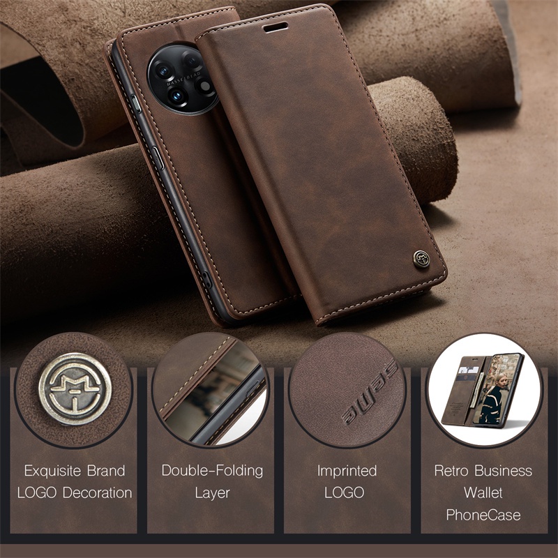 CaseMe For OnePlus 11 Magnetic Wallet Stand Flip Case Retro Leather ...