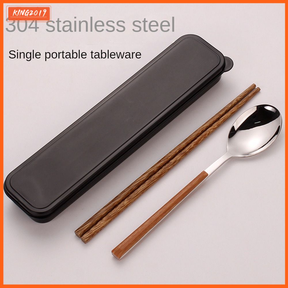 Bộ Muỗng Đũa 3 Trong 1 Bằng Thép Không Gỉ 304 / 410 Kèm Hộp Đựng | Shopee Việt Nam