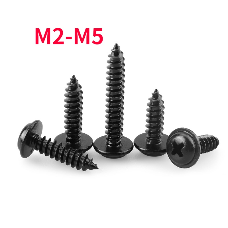 [xjk] Đen 304 thép không gỉ phillips đầu tròn vít đầu tròn vít tự khai thác với vít đầu chảo m2 ...