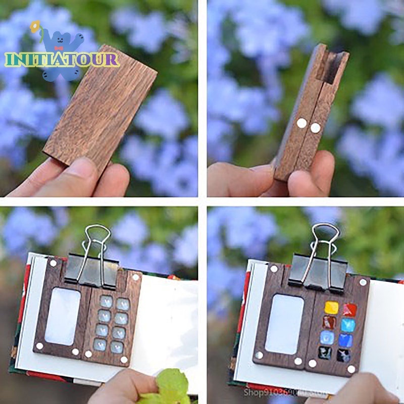 [initiatourv] Portable travel handmade watercolor paint palette oil ...
