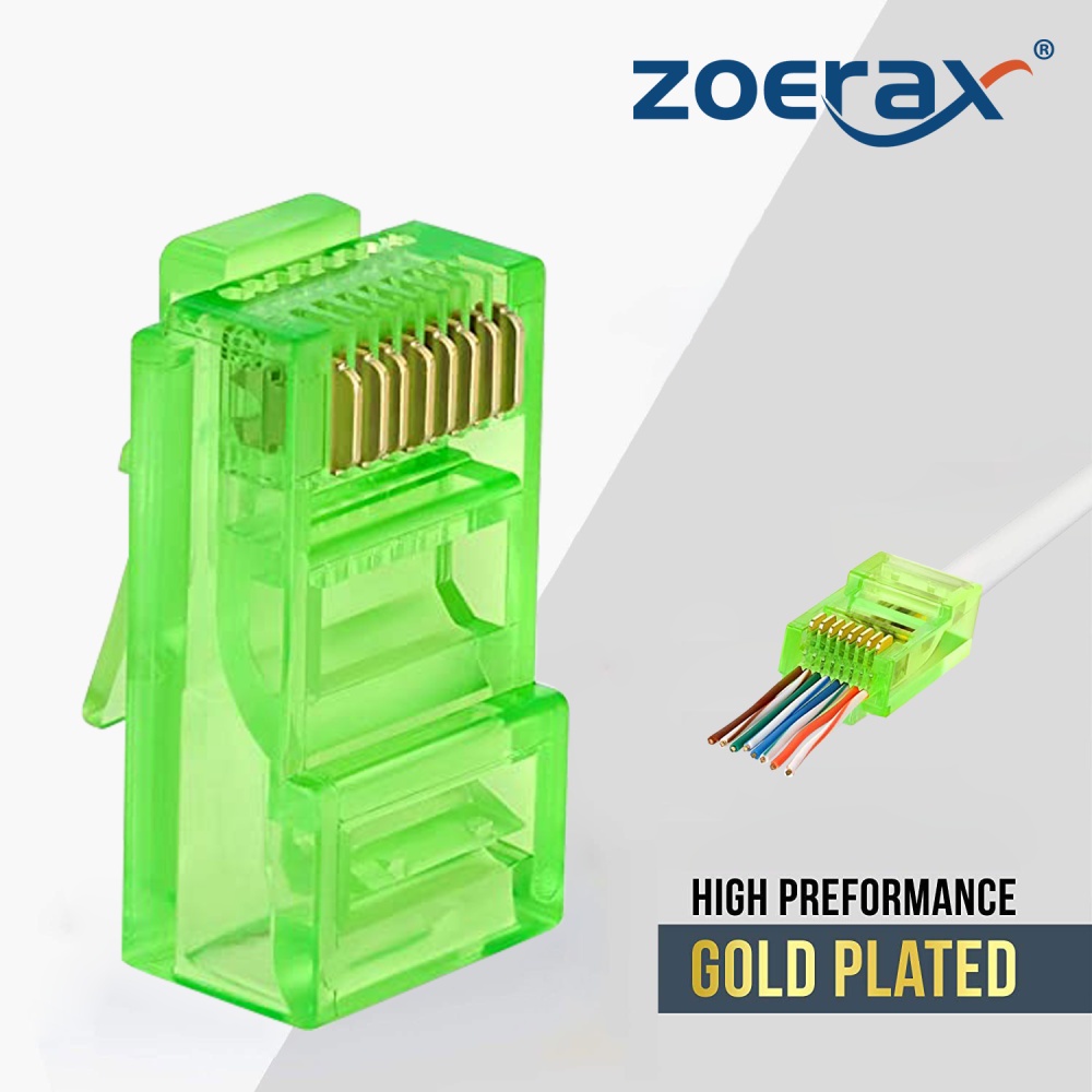 Zoerax rj45 cat6 pass through connectors, các loại màu sắc, ez to crimp ...
