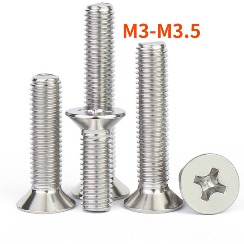 Đinh Vít Đầu Dẹt Bằng Inox 304 m3 m3.5 Chuyên Dụng | Shopee Việt Nam