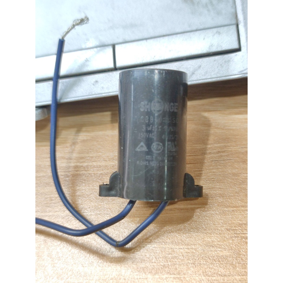 [Ảnh thật] tụ SHONGE tròn dây đen 3uf 450v - tụ 3uf lõi to , bền ...