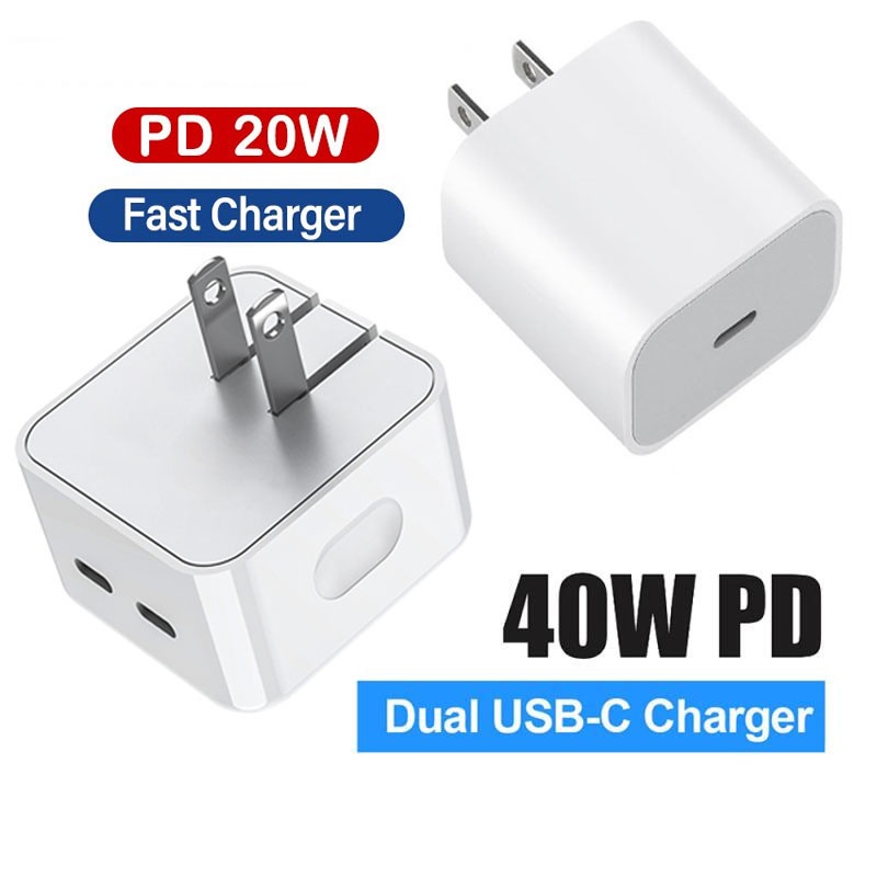 Bộ sạc nhanh Ankndo 2 cổng Type C 40W/20W USB chuyên dụng thích hợp cho điện thoại | Shopee Việt Nam
