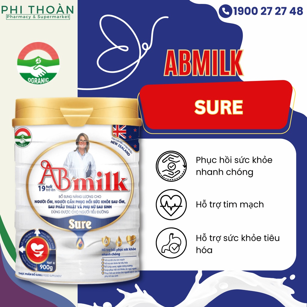 [Chính hãng] Sữa Bột Abmilk Sure - 900g | Shopee Việt Nam