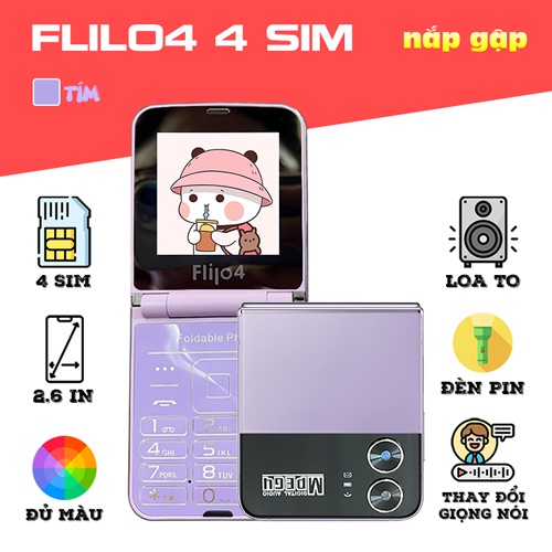 Điện thoại nắp gập Flipo4 bàn phím | Shopee Việt Nam
