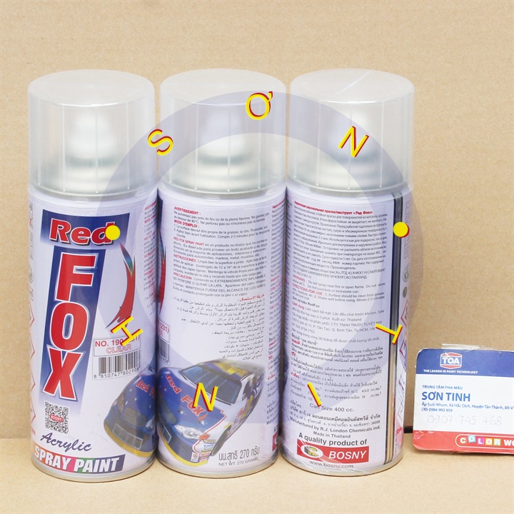 Sơn xịt RED FOX Thái Lan màu bóng trong,không màu CLEAR 231 (No. 190 ...