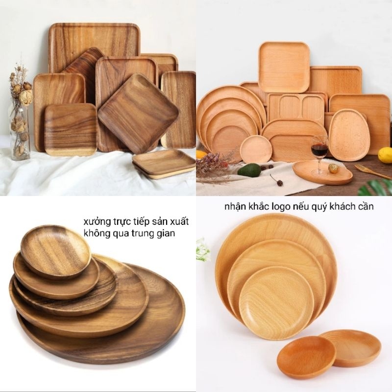khay gỗ decor đủ mẫu, size, dùng phục vụ quán và nhà hàng, decor chụp ...