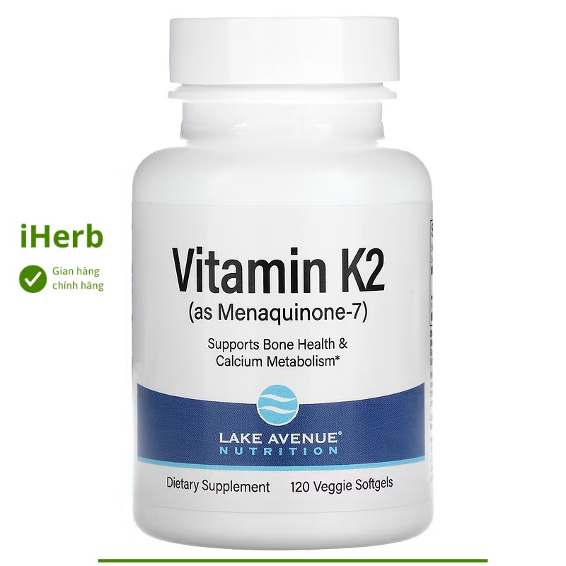 Viên uống bổ sung Vitamin K2 50 mcg, Lake Avenue Nutrition (120 viên) - iHerb Việt Nam | Shopee ...