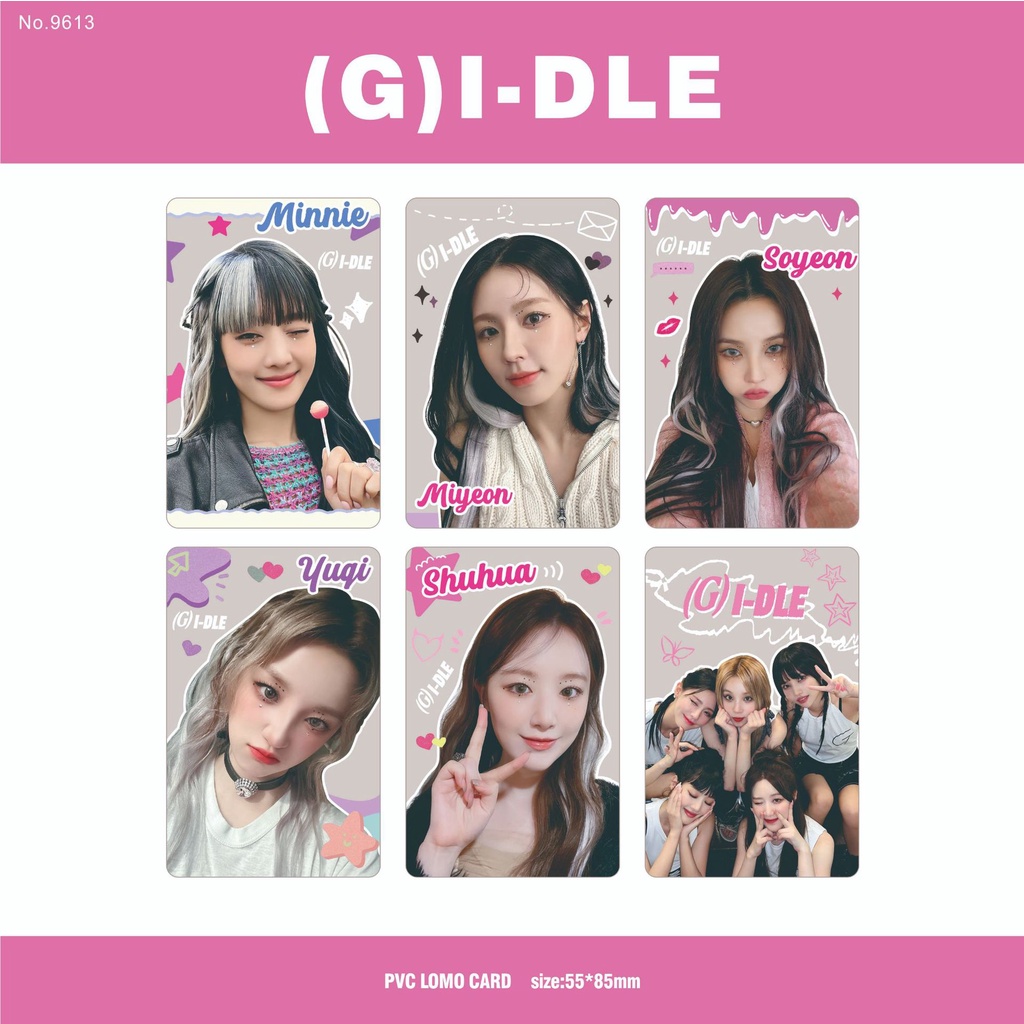 GIDLE Album INS Transparent Photocard (G)I-DLE PVC Lomo Card 6pcs / Set | Shopee Việt Nam