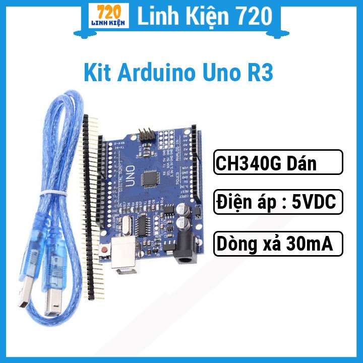 Kit Arduino Uno R3 chíp CH340G dán | Shopee Việt Nam