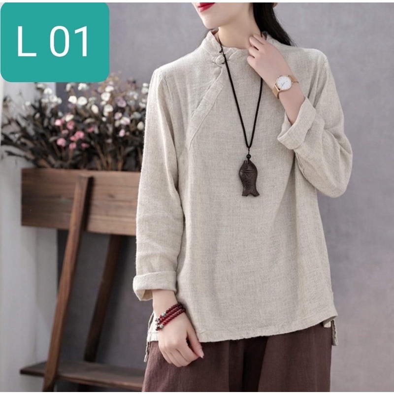 Bộ pháp phục, đồ lam đi lễ chùa, đi chơi, diện tết vải linen áo xám ...
