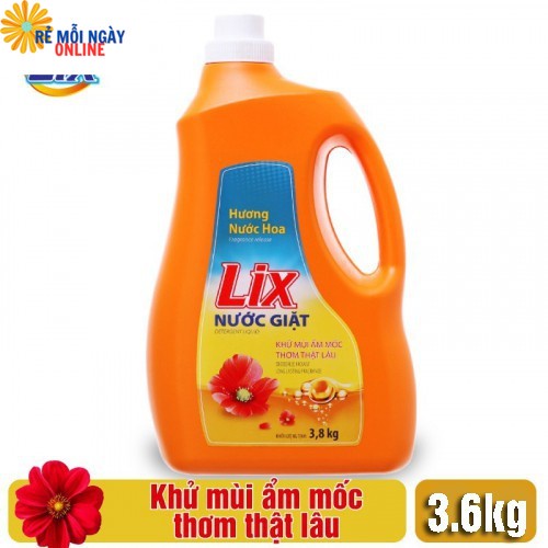 Nước giặt Lix 3,3kg/ Can đậm đặc Hương nước hoa dành cho cửa trên và giặt tay | Shopee Việt Nam