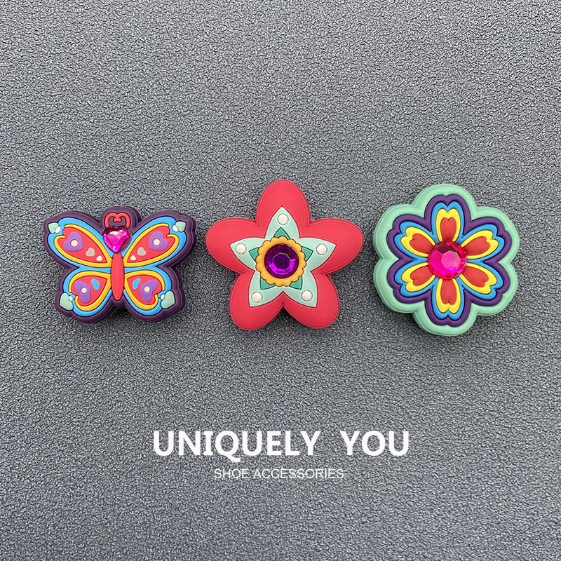 sticker dép Butterfly flowers Shoe Charms Holey shoes charm Holey shoes ...