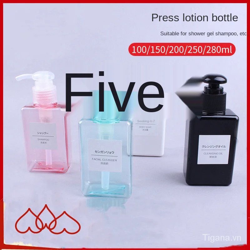 Plastic bottle watering can emulsion empty bottle square pressing bottle 100/280ml foaming ...
