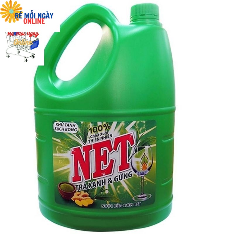 Nước rửa chén Net Trà xanh và Gừng 4 kg/can | Shopee Việt Nam