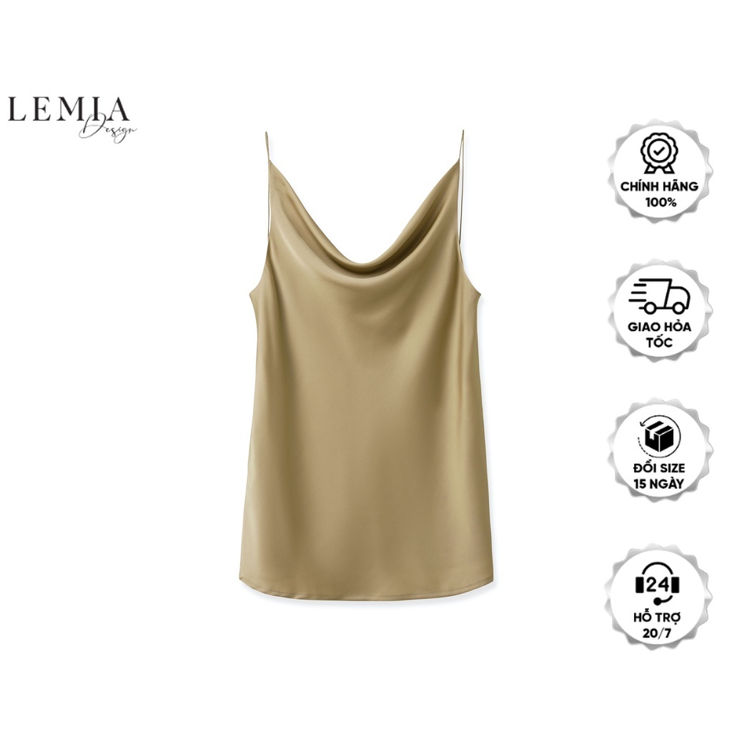 Áo 2 Dây Cổ Đổ Lụa Mềm Mịn Mát By LEMIA Design - 22AD005 | Shopee Việt Nam