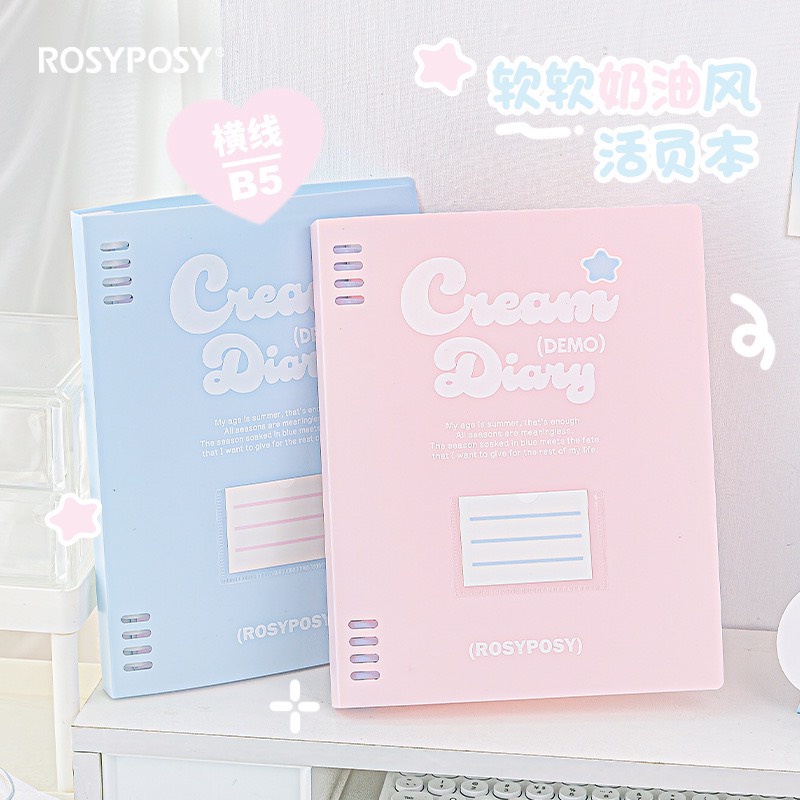 Binder Bìa Sổ Còng B5 Cream Diary kèm Giấy và Phân Trang Rosy Posy | Shopee Việt Nam