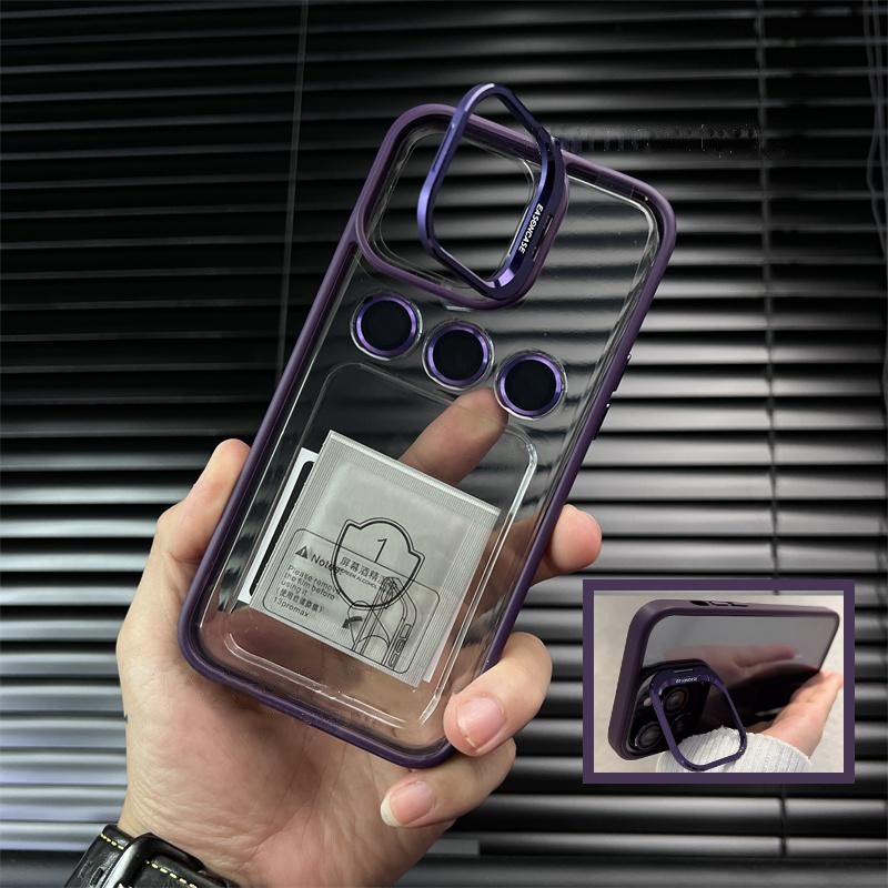 Mới! Mới! Ôp Điện Thoại Cứng Trong Suốt Kèm Giá Đỡ Kiểu Camera Chất ...