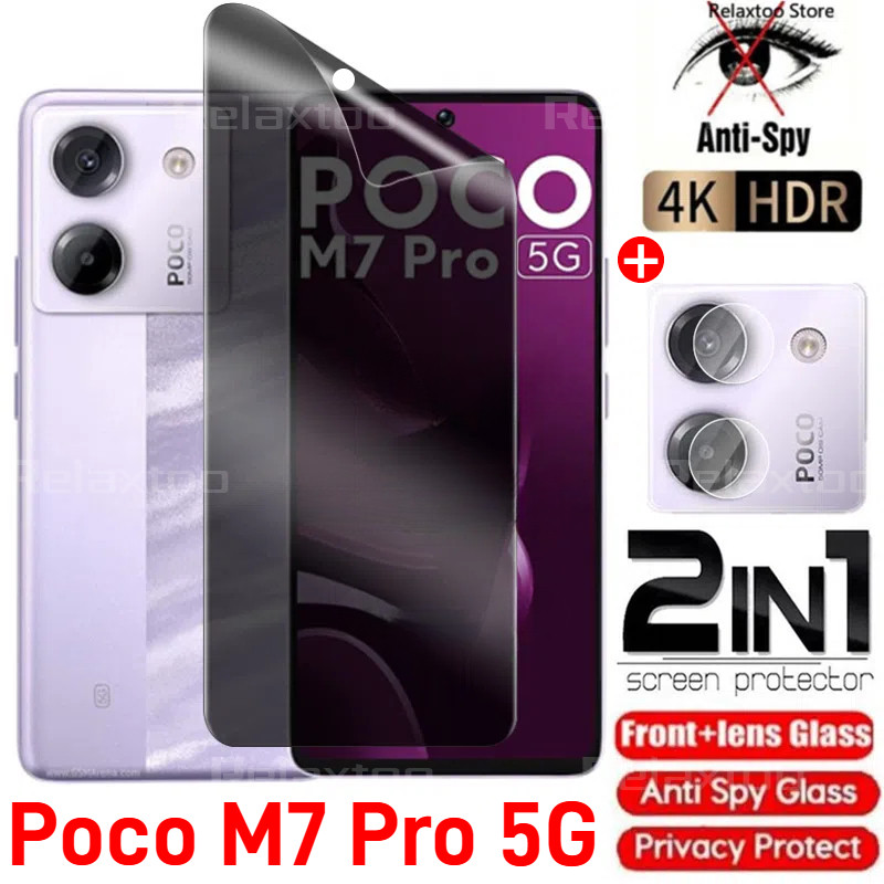 Pocom7 Pro 5G 2025 2in1 Màn hình riêng tư Phim Hydrogel mềm cho Xiaomi PocoM7 POCO M7 Pro M7Pro ...